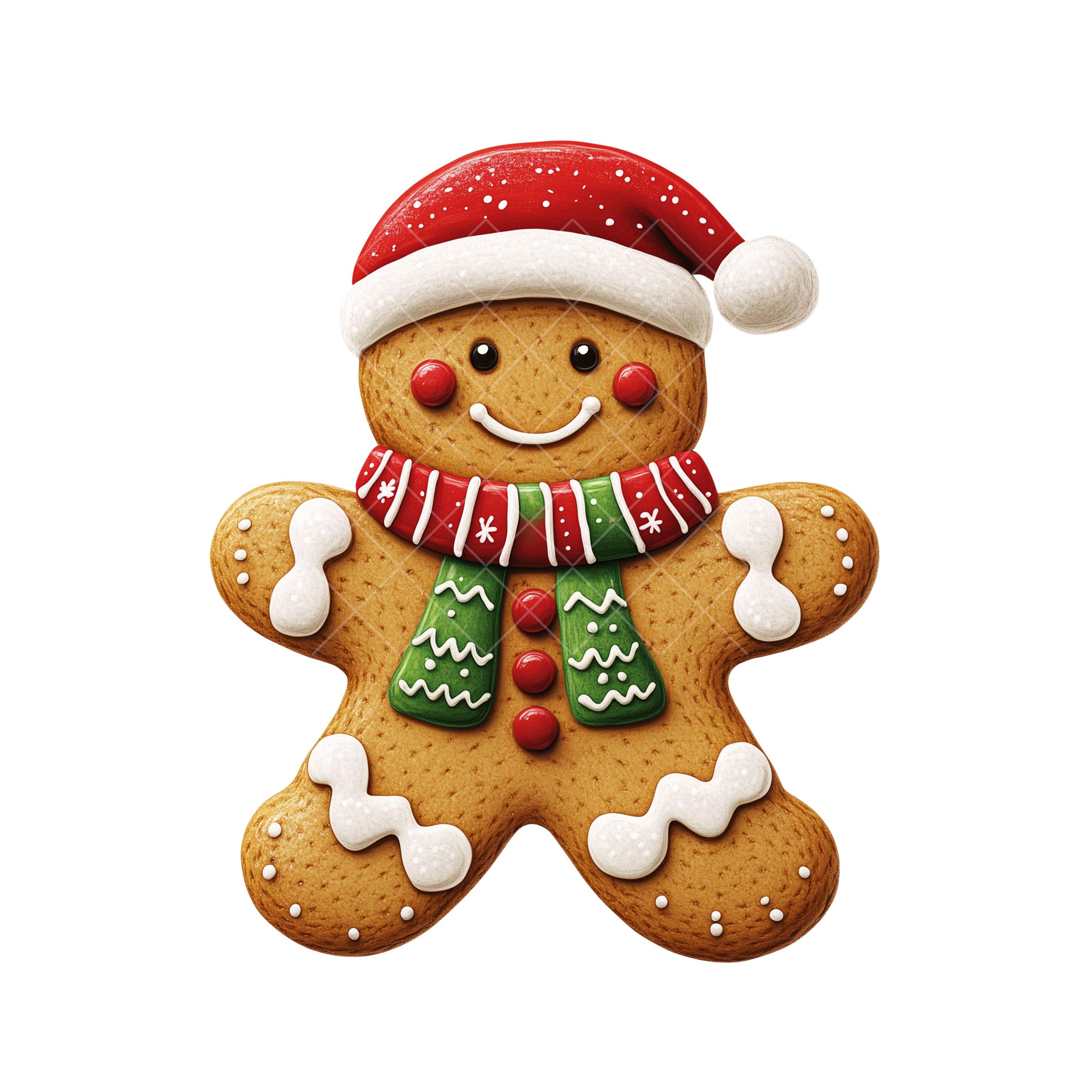 Christmas Clipart Set: Gingerbread & Holiday Decorations (12 PNG ...