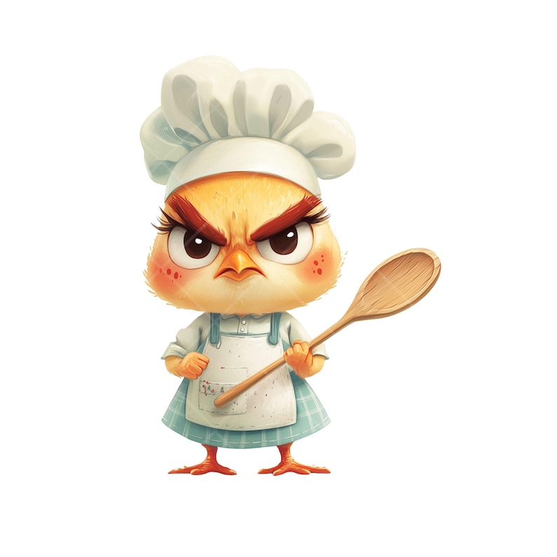 Angry Chicken Chef PNG Clipart Set: Funny Farmhouse Kitchen Art ...
