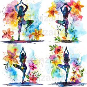 8 Yoga Girl Clipart, JPG, Meditation Clipart, Relaxation Clipart ...