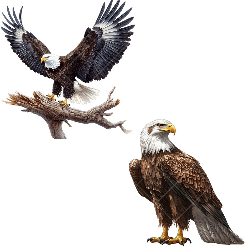 12 PNG Bald Eagle Clipart Pack – Majestic and High-quality Eagle ...
