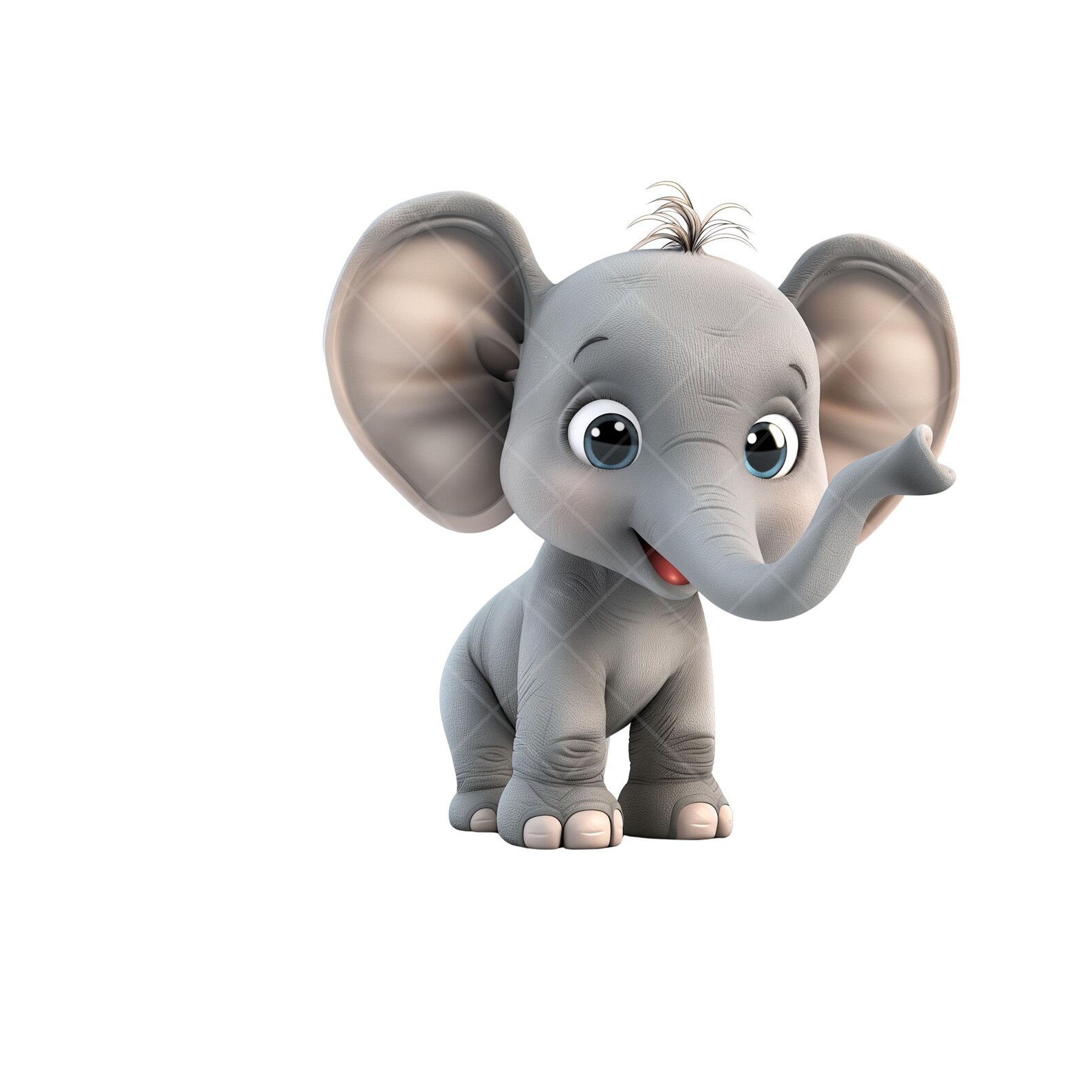 Cute Elephant Digital Clipart Pack With 7 3D Designs Perfect for ...