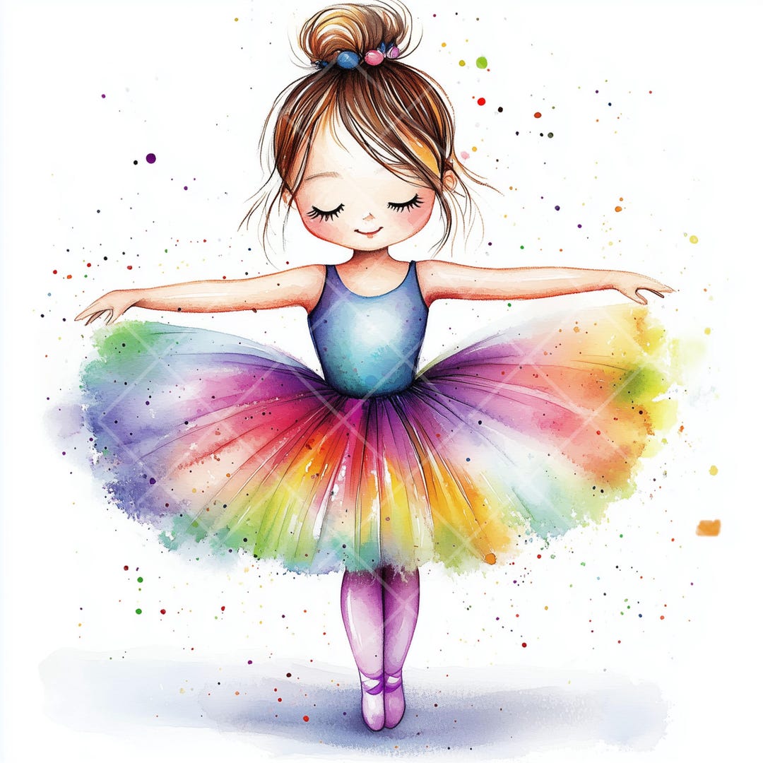 7 Little Girl Ballerina Clipart, Ballet Dancer, Printable Clipart, Jpg ...