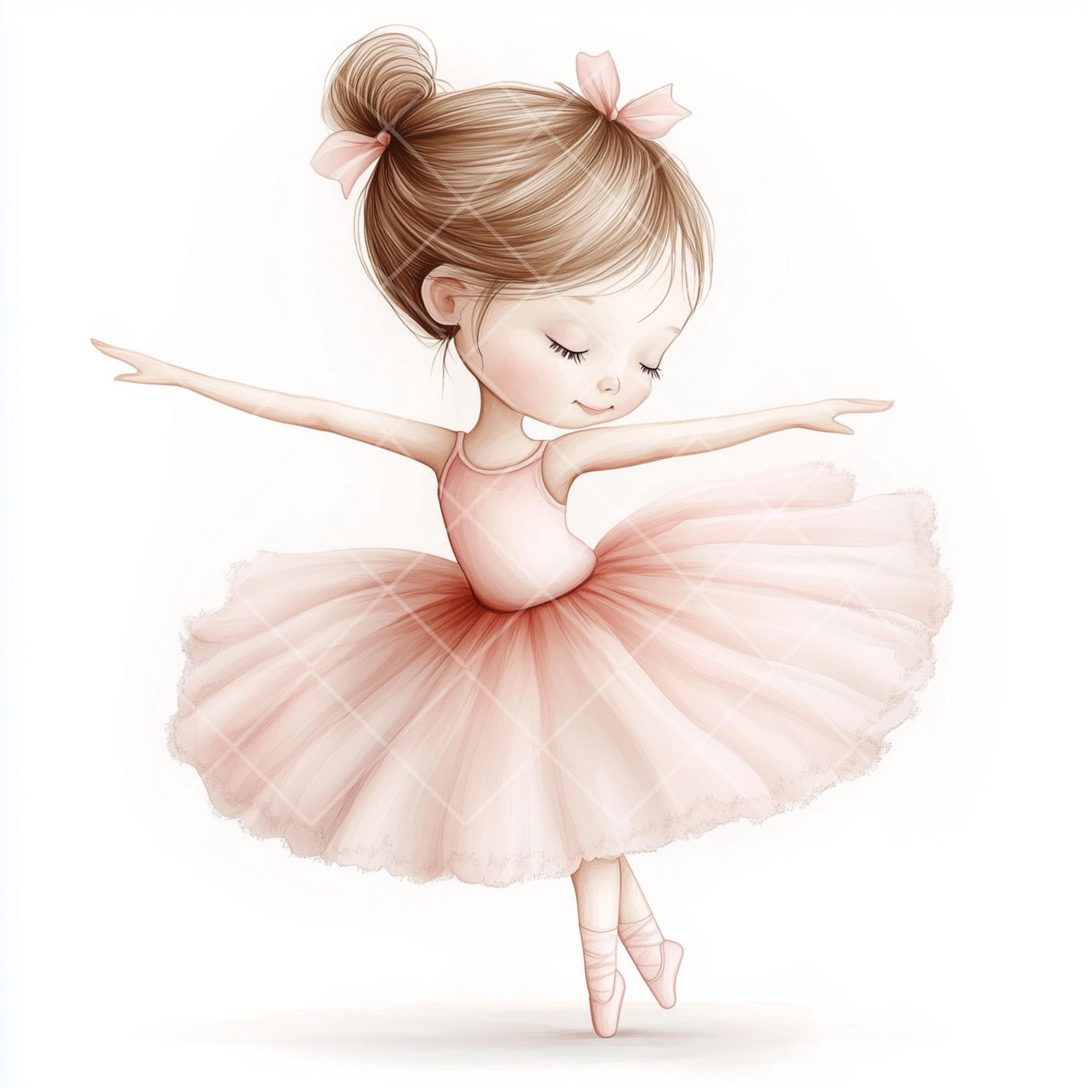 9 Little Girl Ballerina Clipart, Ballet Dancer, Printable Watercolor ...
