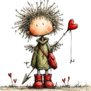 Whimsical Kids Clipart JPG, Cute Child Illustrations, Hand Drawn ...