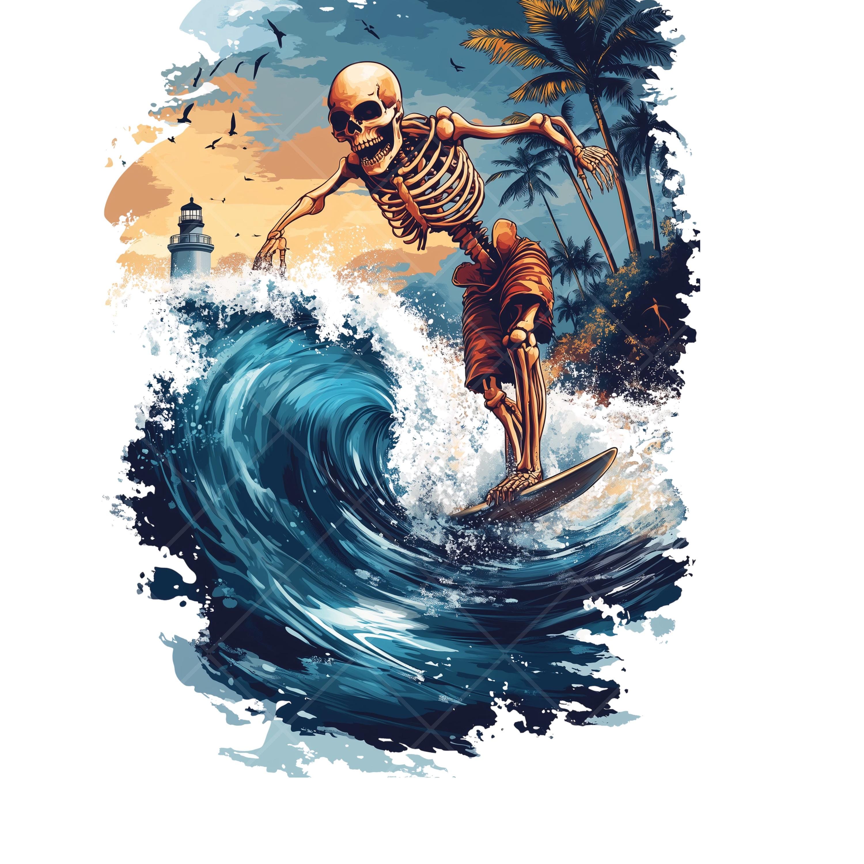 Skeleton Surfer Clipart Bundle – 11 PNG Transparent Backgrounds ...