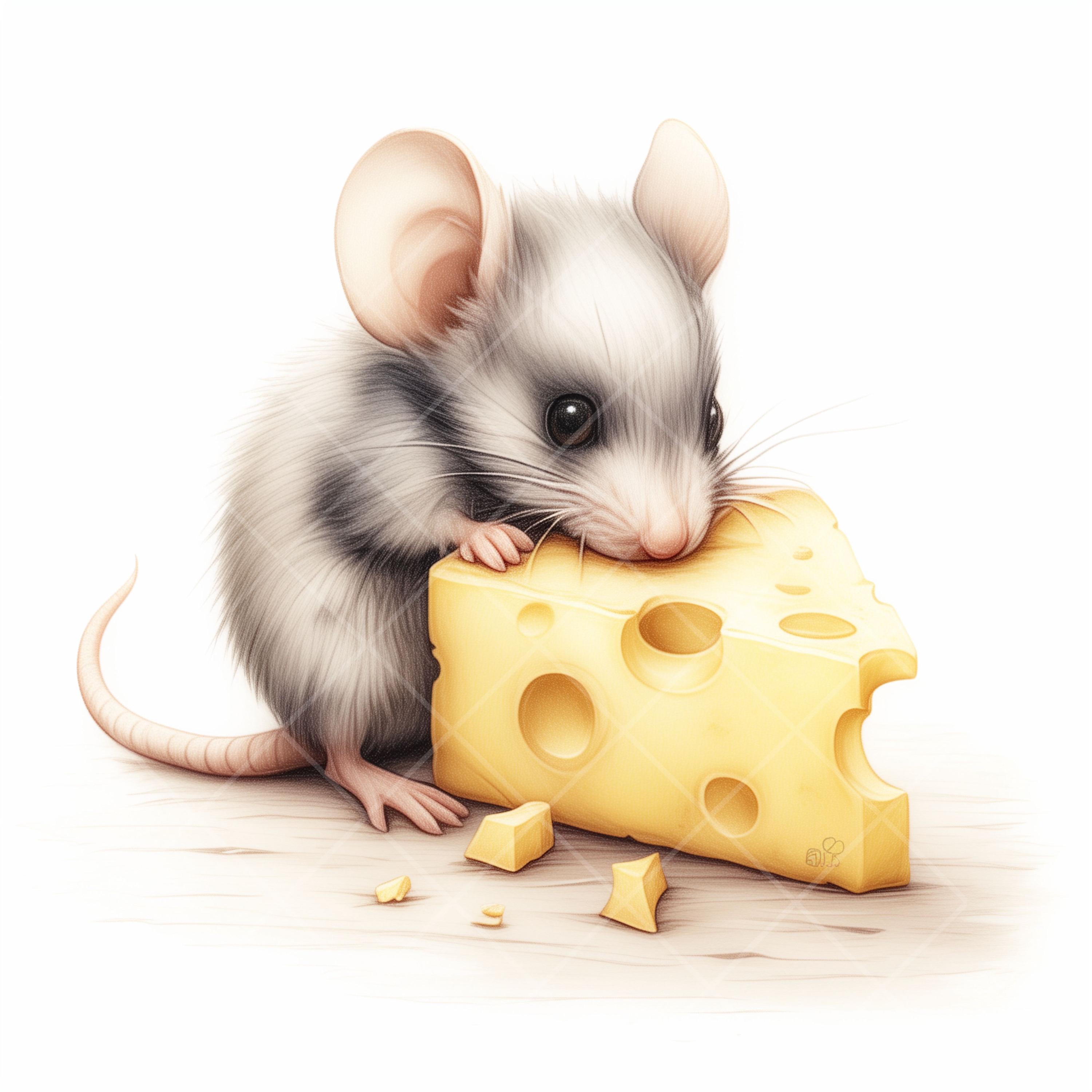 10 Adorable Baby Mice Clipart - Two Cute Little Mice Nibbling Cheese ...