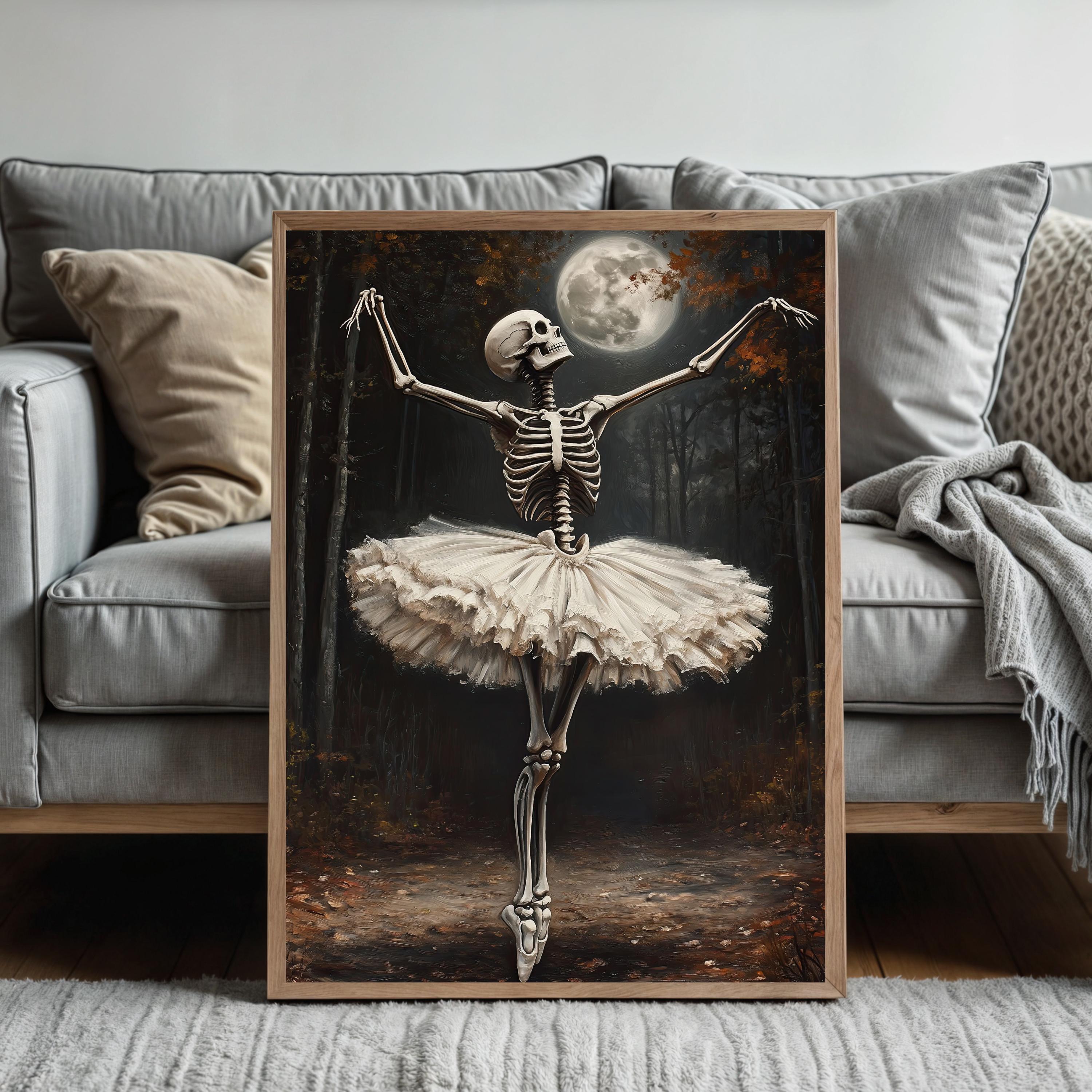 Skeleton Ballerina Art Print: Gothic Halloween Decor (digital Download ...