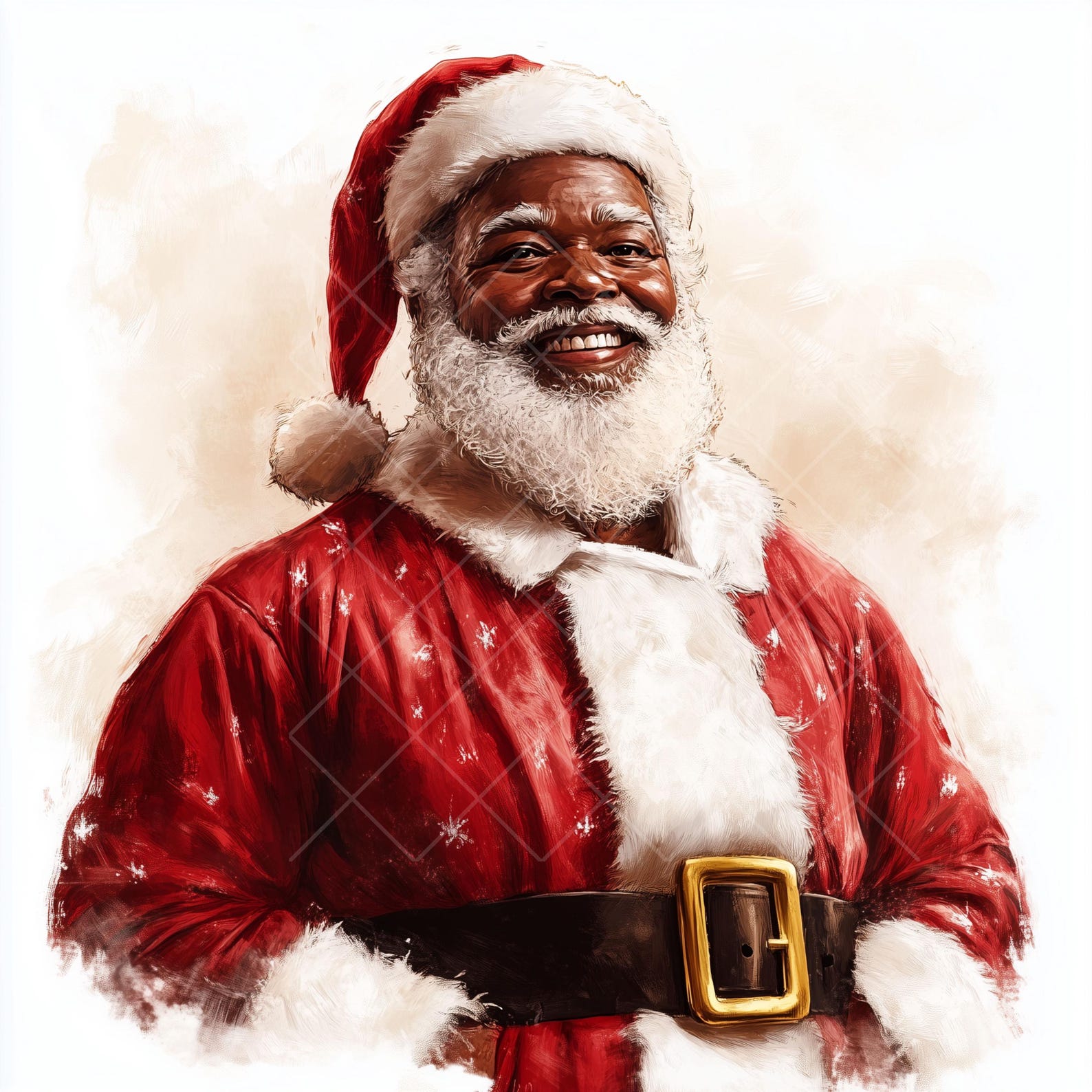 23 Black Santa Clipart JPG, African American Christmas Illustration ...