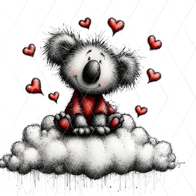 Conjunto de imágenes prediseñadas de koalas caprichosos, globos de ...