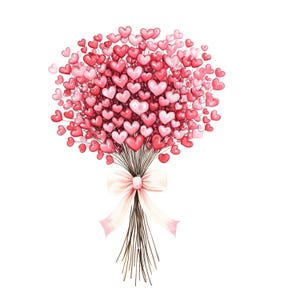 24 Valentine PNG Cliparts | Heart Bouquet Illustrations | Romantic ...