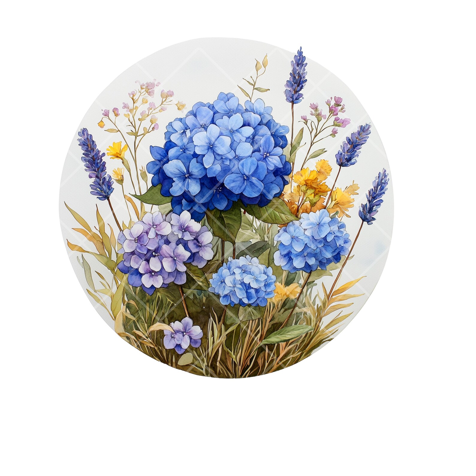 Watercolor Floral Circle Clipart: PNG Flower Frames (digital Download ...