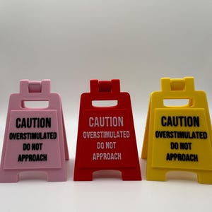 Caution Overstimulated Desk Sign: Fun Workspace Boundary Marker - Etsy