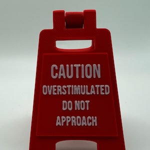 Caution Overstimulated Desk Sign: Fun Workspace Boundary Marker - Etsy