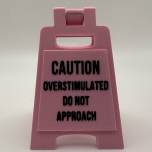 Caution Overstimulated Desk Sign: Fun Workspace Boundary Marker - Etsy