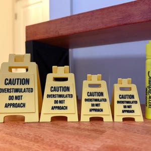 Caution Overstimulated Desk Sign: Fun Workspace Boundary Marker - Etsy