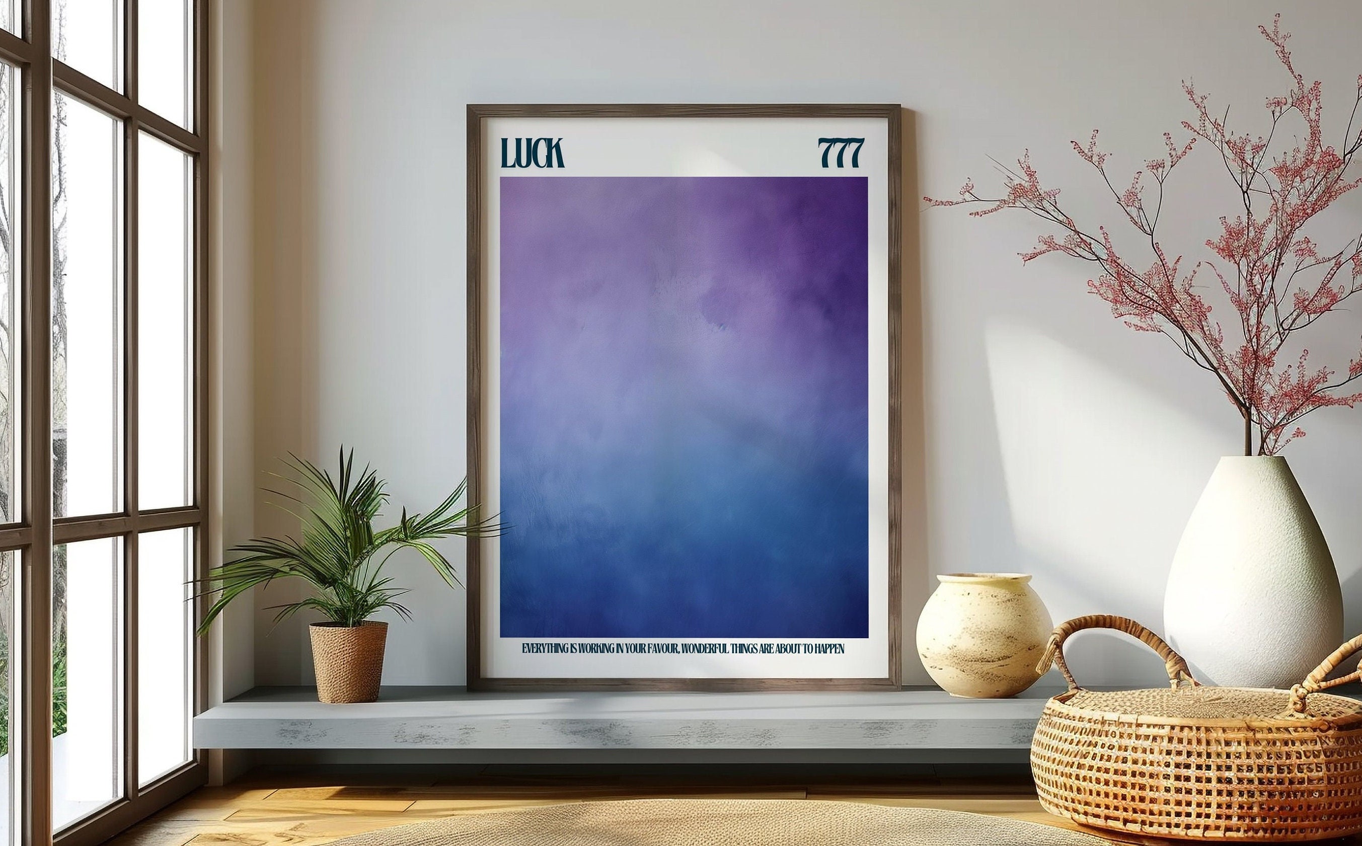 Angel Number Poster, 777 Poster, Spiritual Poster, Gradient Poster for ...