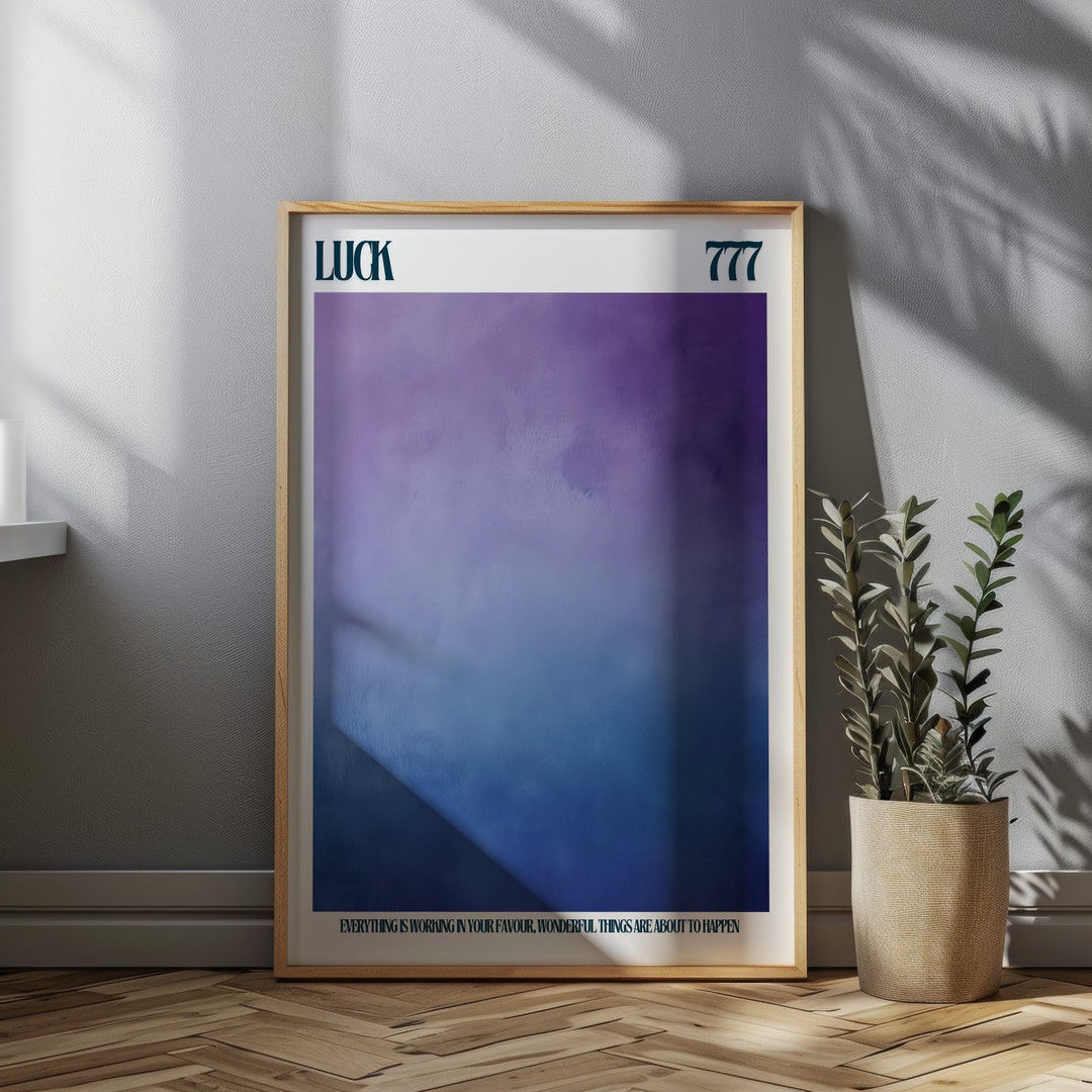 Angel Number Poster, 777 Poster, Spiritual Poster, Gradient Poster for ...