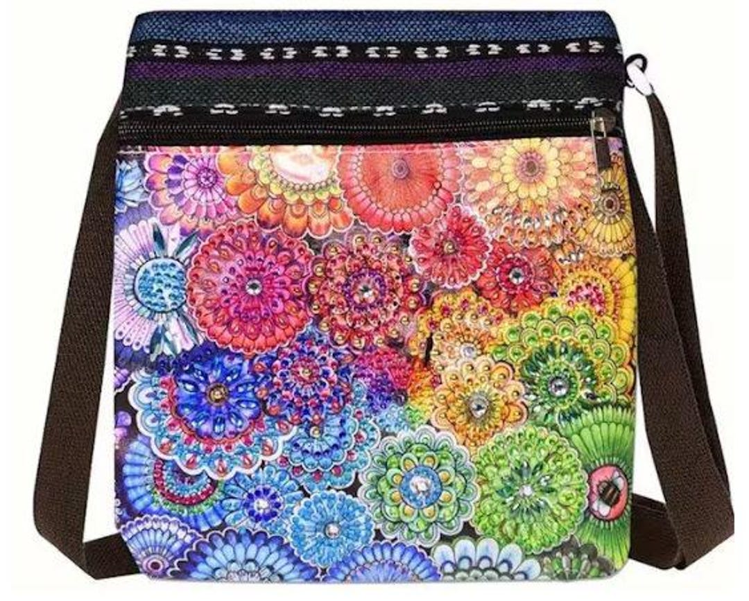 Shoulder Strap Mandala Purse, Embellished Mandala Purse, Diamond Art ...