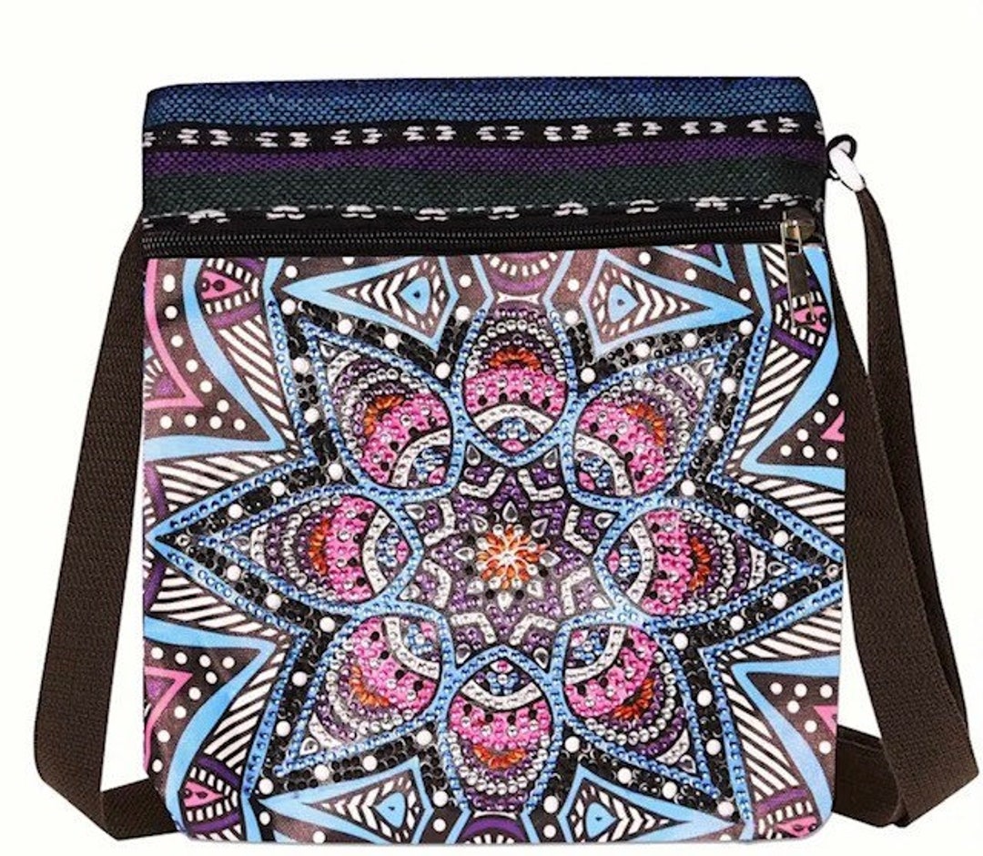 Shoulder Strap Mandala Purse, Embellished Mandala Purse, Diamond Art ...