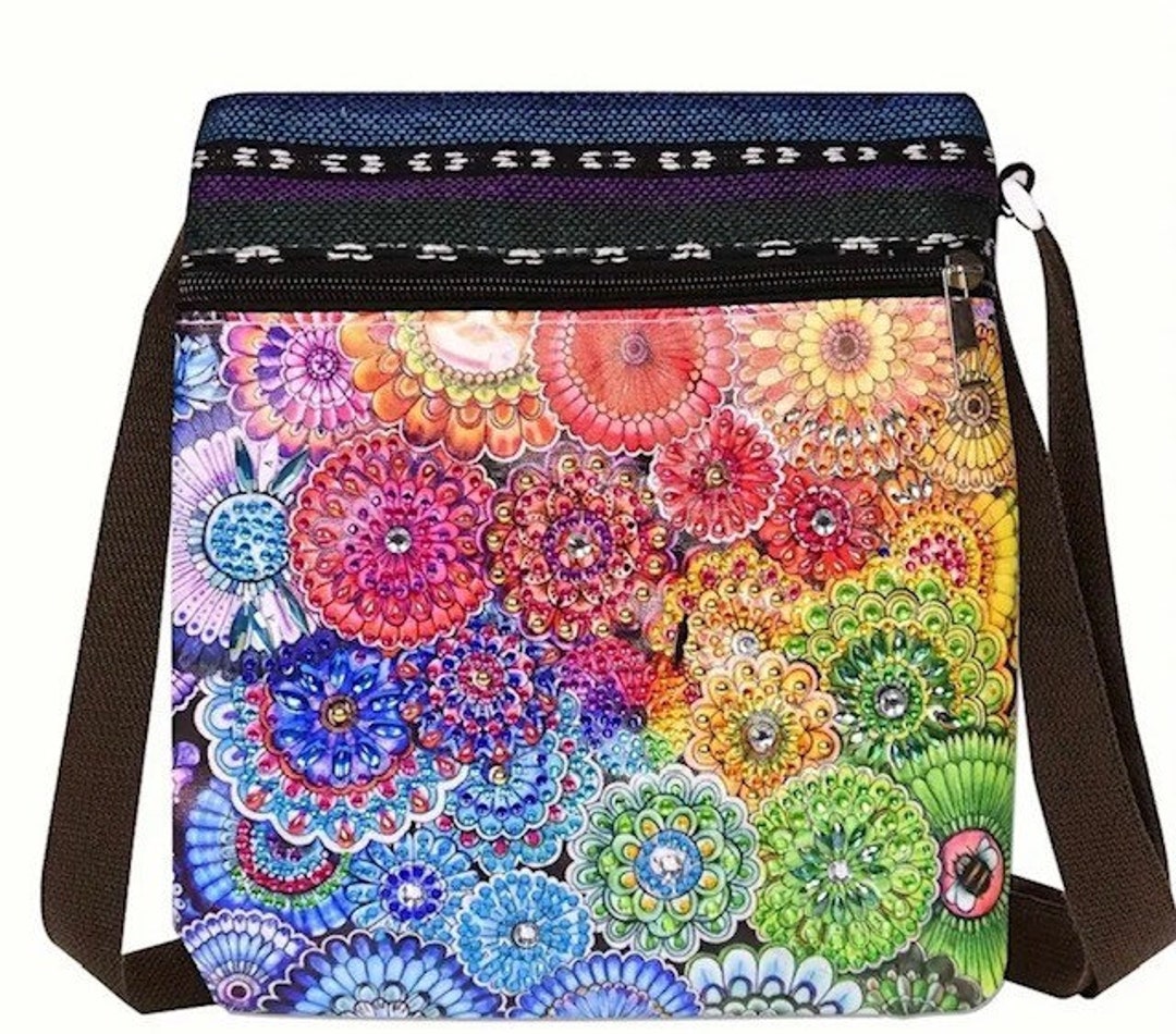 Shoulder Strap Mandala Purse, Embellished Mandala Purse, Diamond Art ...