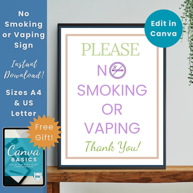 No Vaping Poster - Etsy