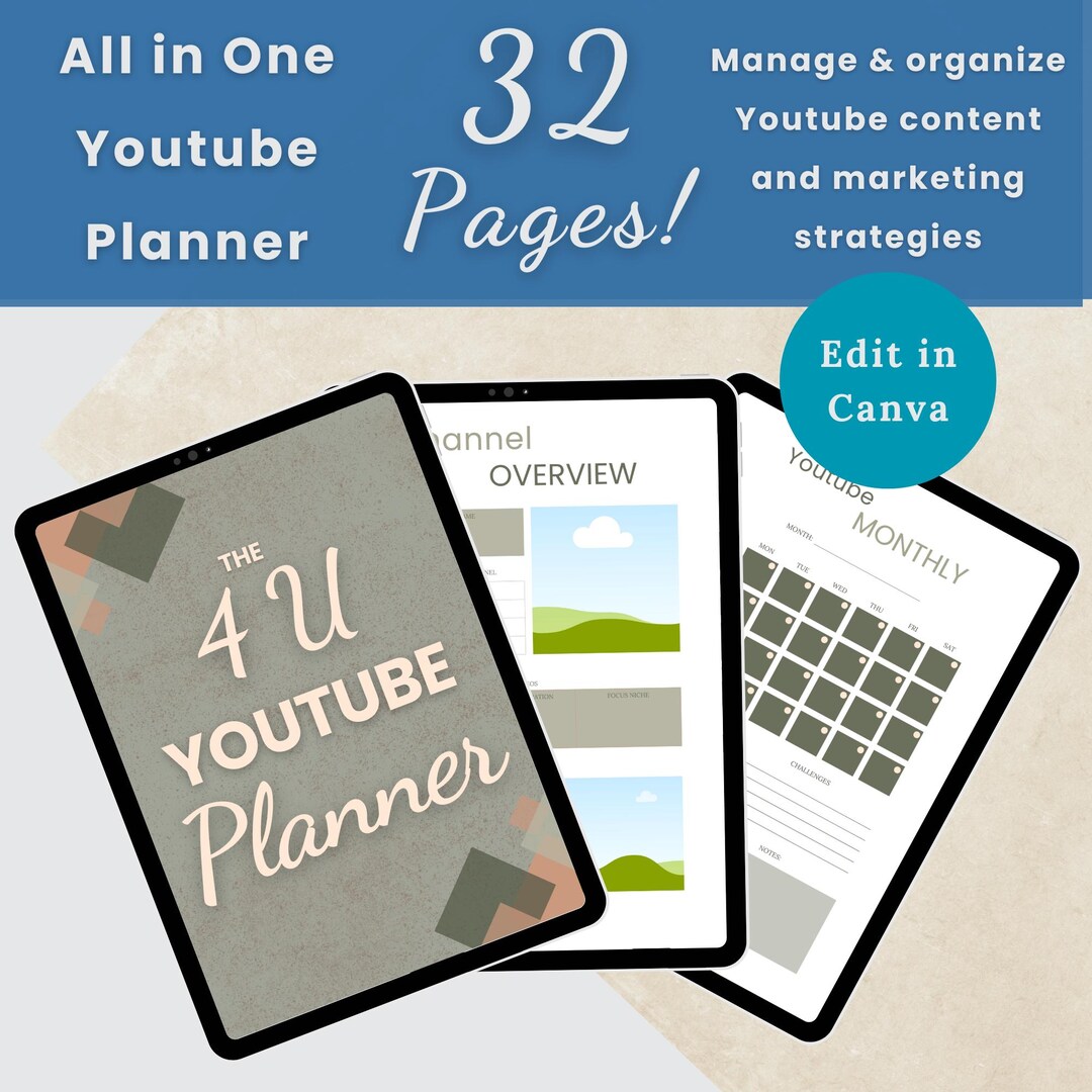 Printable Youtube Content Planner Social Media Strategy Tracker Youtube ...