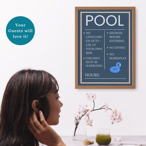 Super Host Pool Rules Sign, Printable Airbnb Signage, Custom VRBO ...