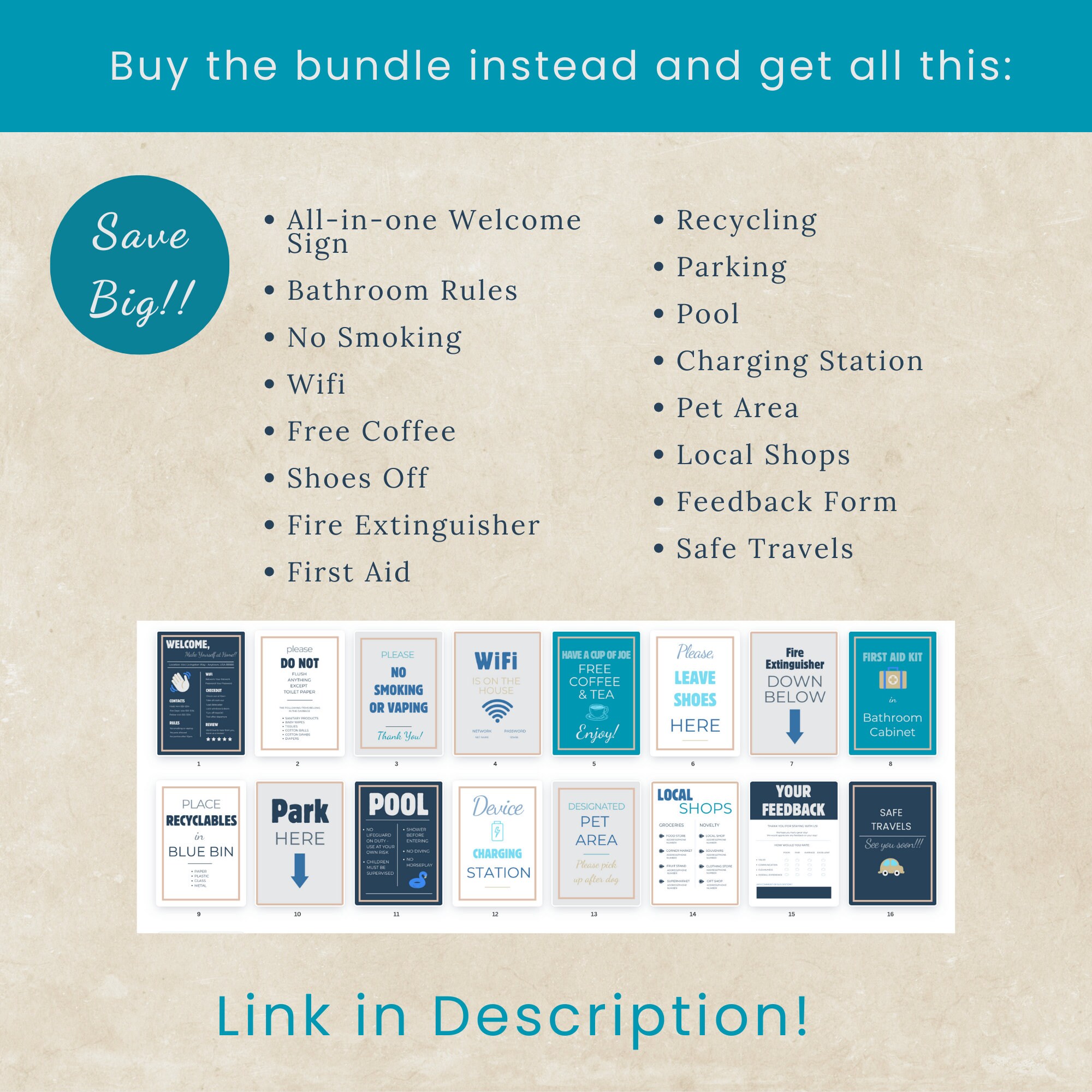 Super Host Airbnb Welcome Sign, Canva Editable Vacation Rental Signage ...