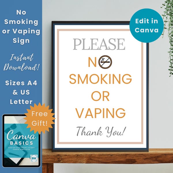 No Vaping Poster - Etsy