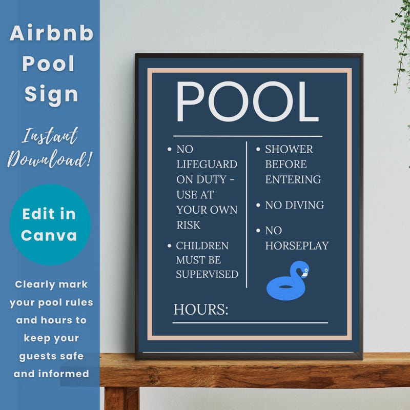 Pool Rules Sign - Etsy