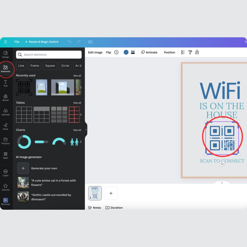 Airbnb Wifi Sign, Editable Wifi Sign Template, QR Code Canva Wifi ...