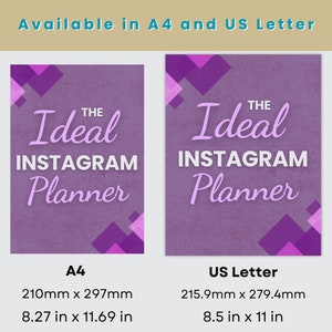 Printable Instagram Planner, Digital Social Media Organizer, Marketing ...