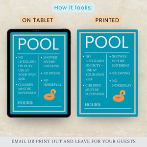 Super Host Pool Rules Sign, Printable Airbnb Signage, Custom VRBO ...