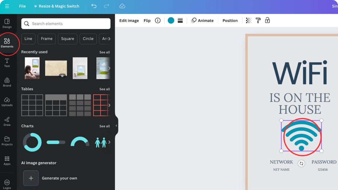 Airbnb Wifi Sign, Editable Wifi Sign Template, Custom Canva Wifi ...