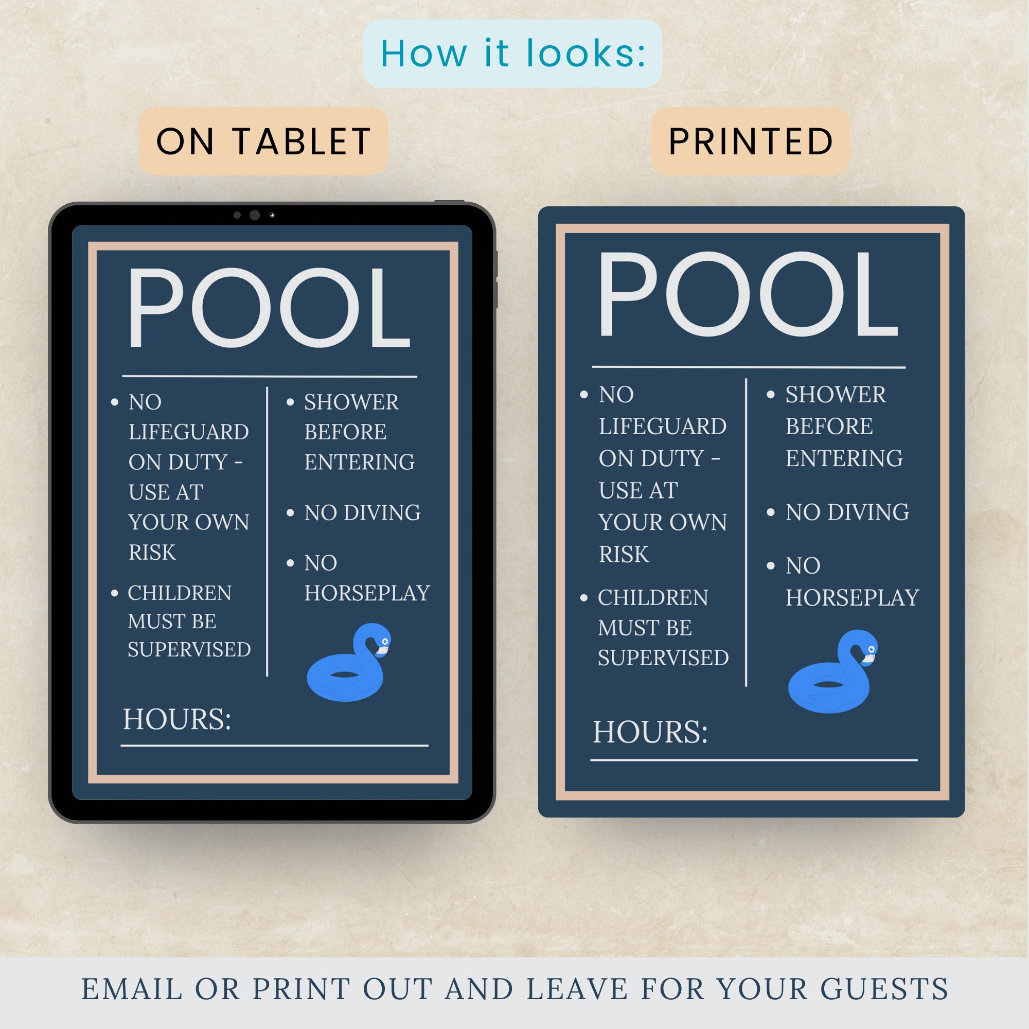 Super Host Pool Rules Sign, Printable Airbnb Signage, Custom VRBO ...