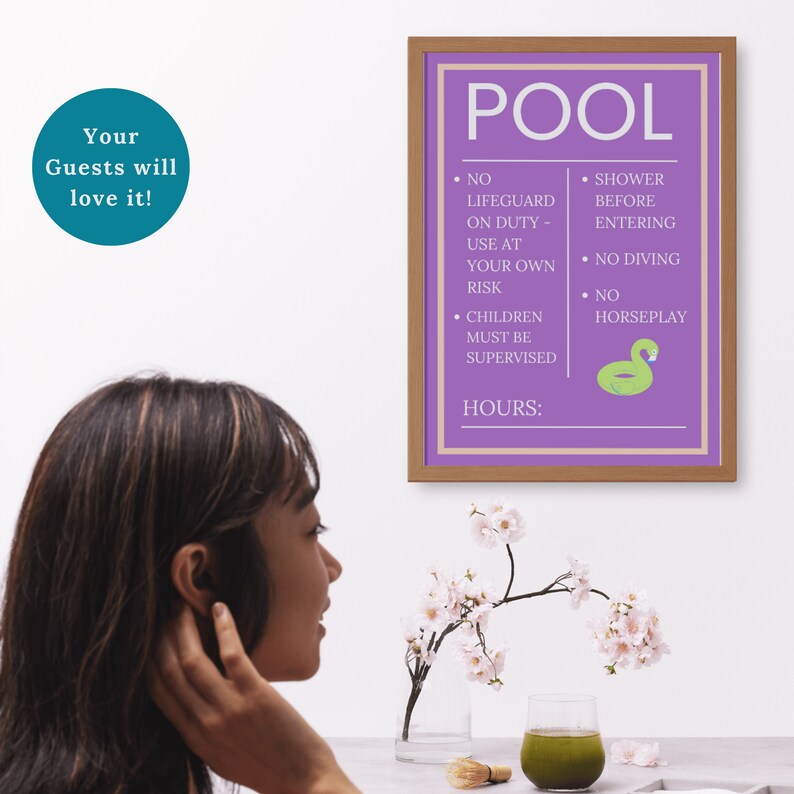 Super Host Pool Rules Sign, Printable Airbnb Signage, Custom VRBO ...
