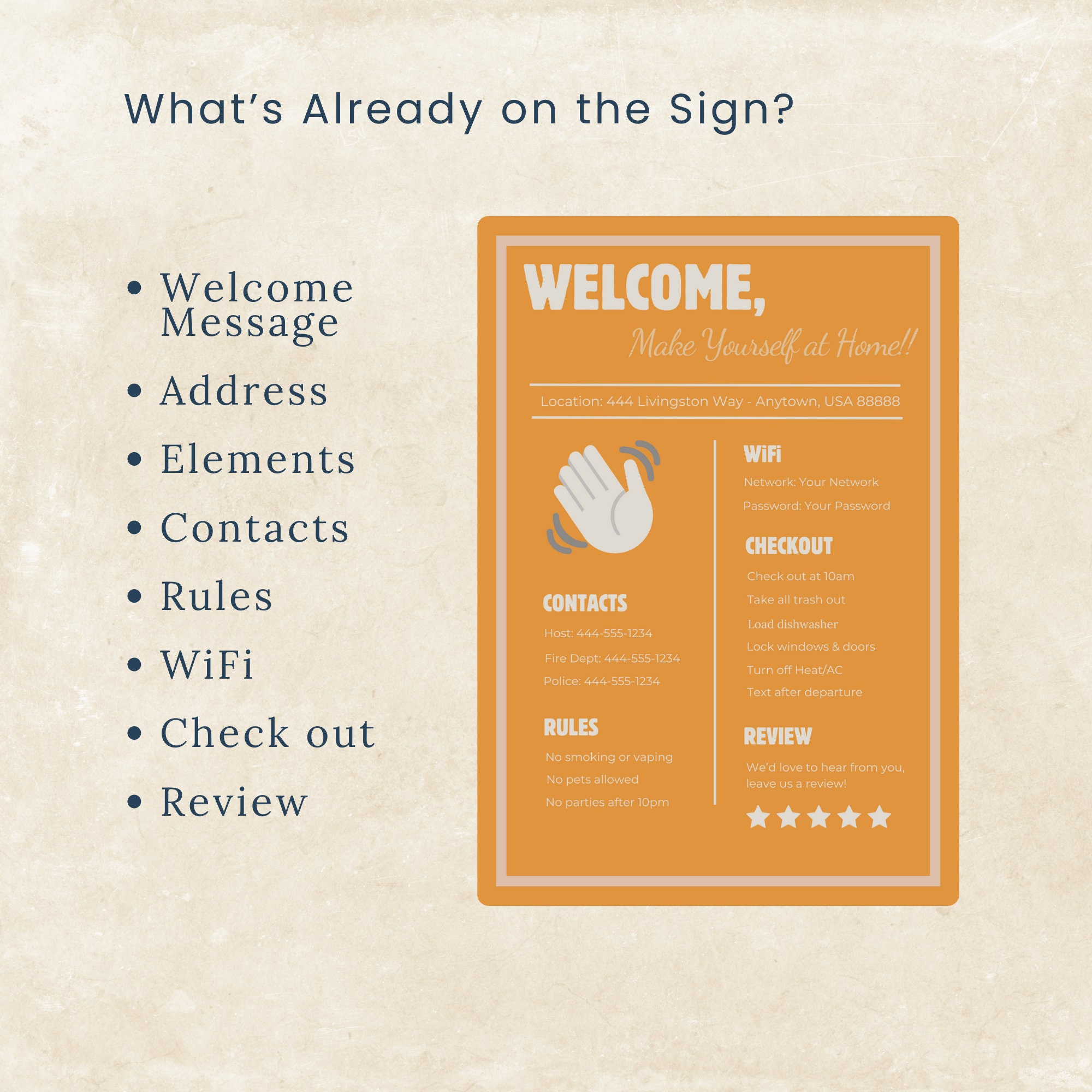 Super Host Airbnb Welcome Sign, Canva Editable Vacation Rental Signage ...