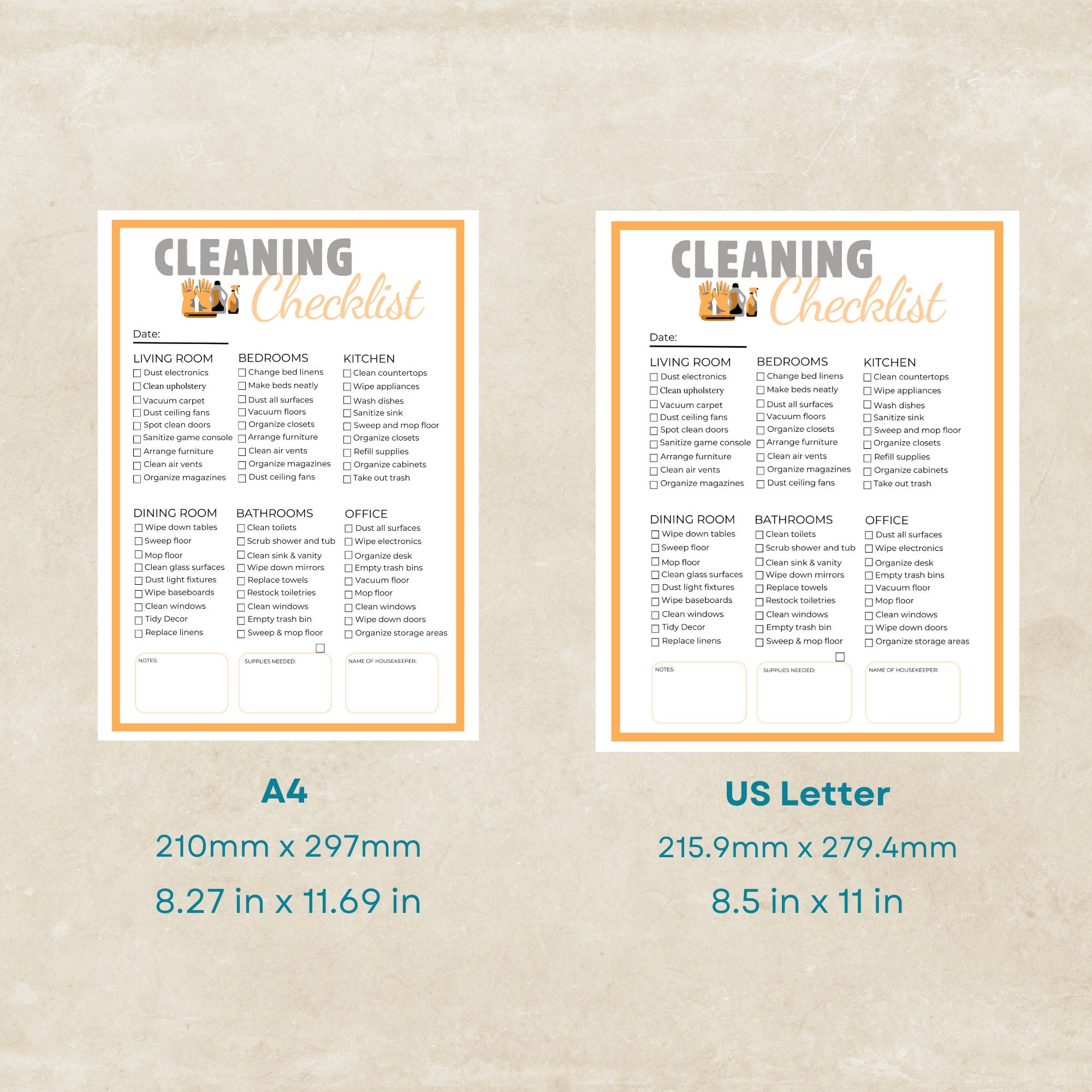 Editable Airbnb Cleaning Checklist, Professional Housekeeping Template ...
