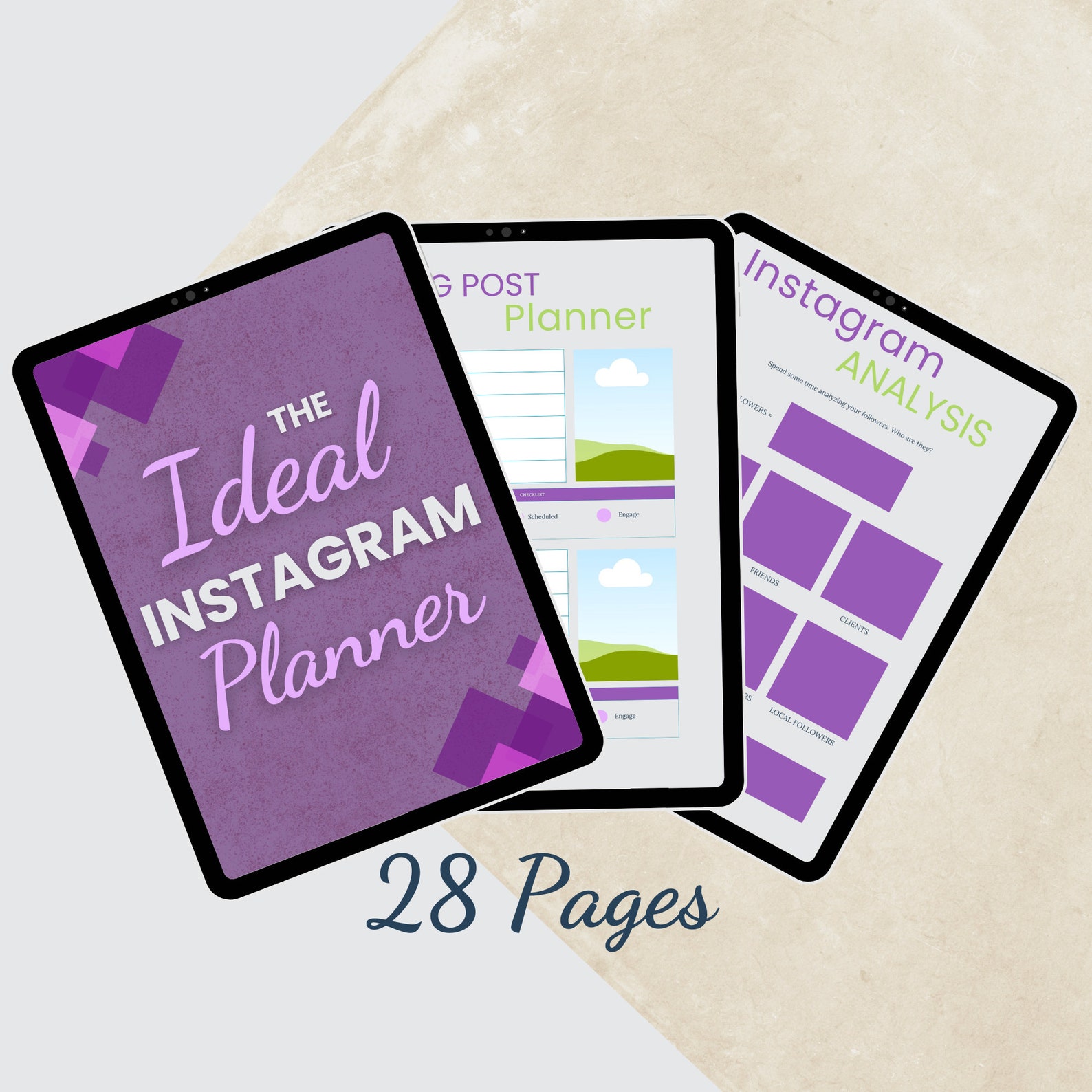 Printable Instagram Planner, Digital Social Media Organizer, Marketing ...