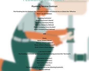 Plumbing Contract Template Plumbing Services Construction Project ...