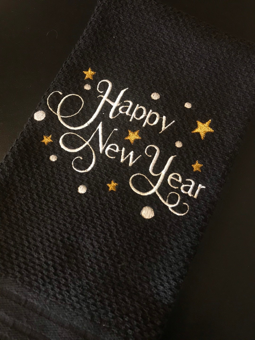 Happy New Year Embroidered Kitchen Towel - Etsy