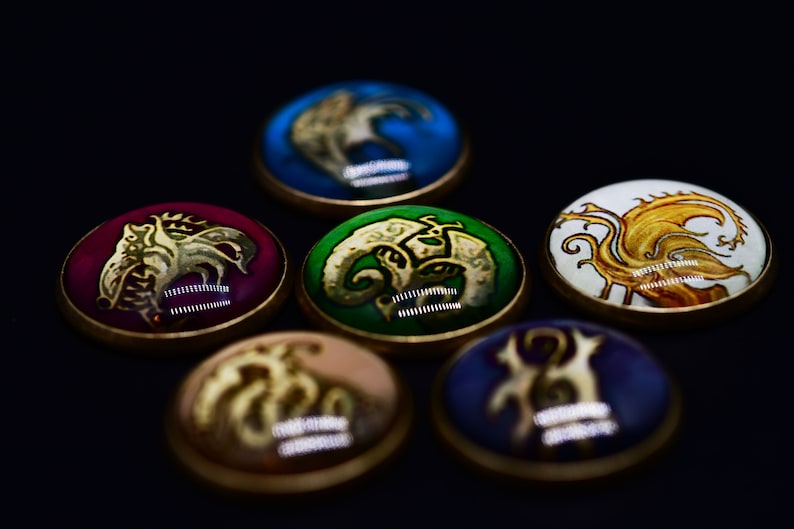 Blood Rage Clan Tokens | Bear | Serpent | Wolf | Raven | Stag | Ram ...