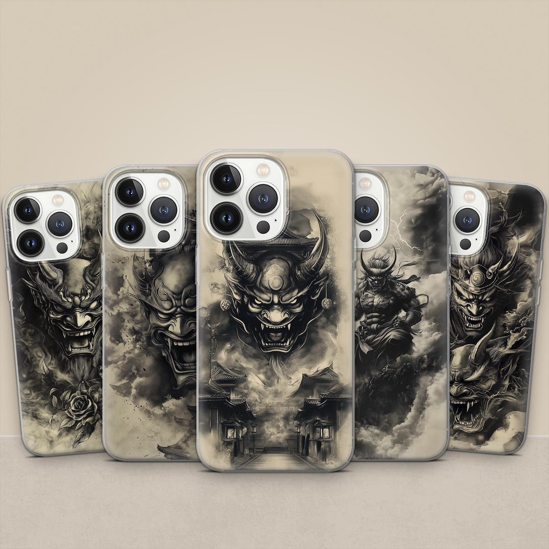 Oni Devil Mask Phone Case Japanese Demon Cover for iPhone 16 Pro, 15 ...