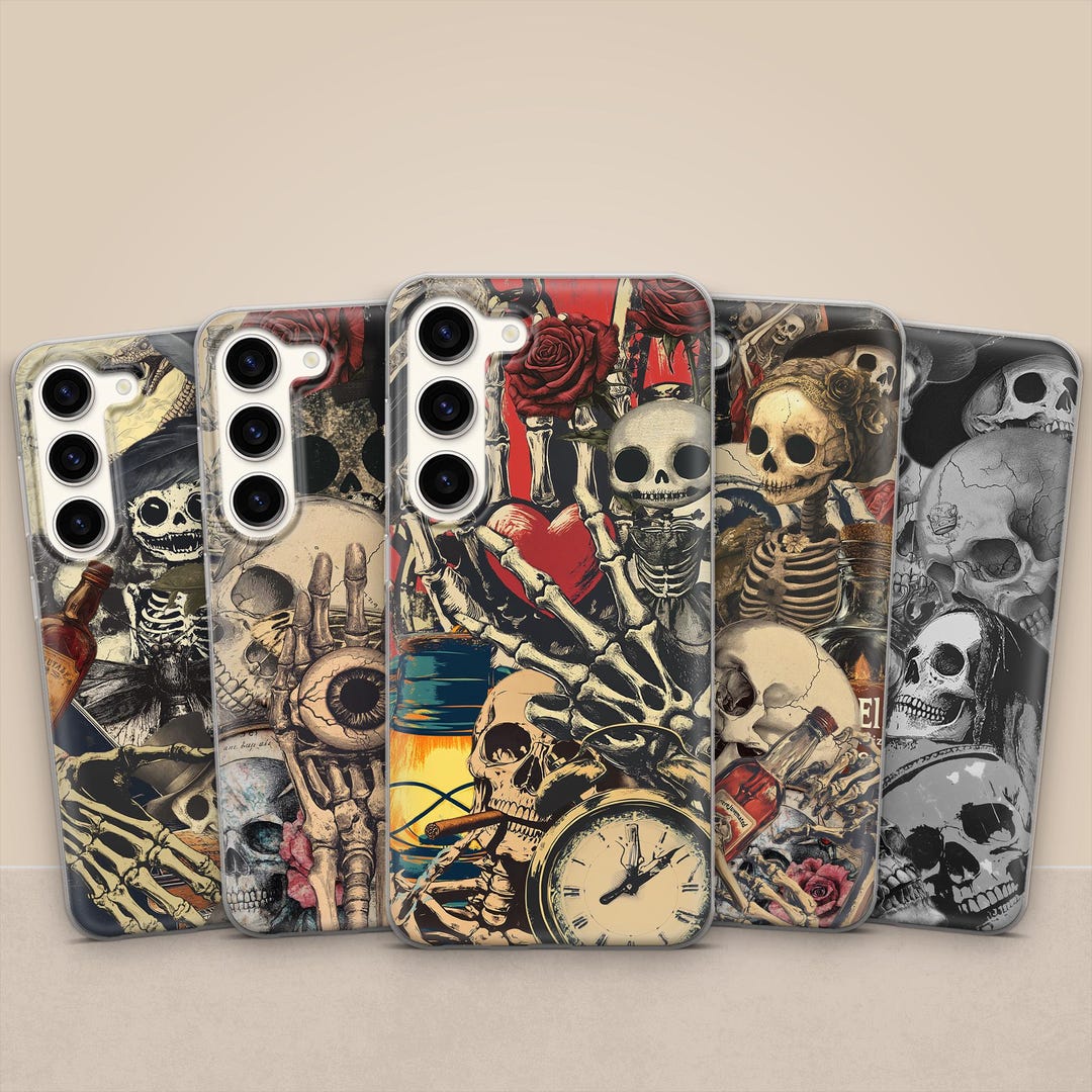 Gothic Skeleton Phone Case Aesthetic Skeleton Cover for Samsung Galaxy ...