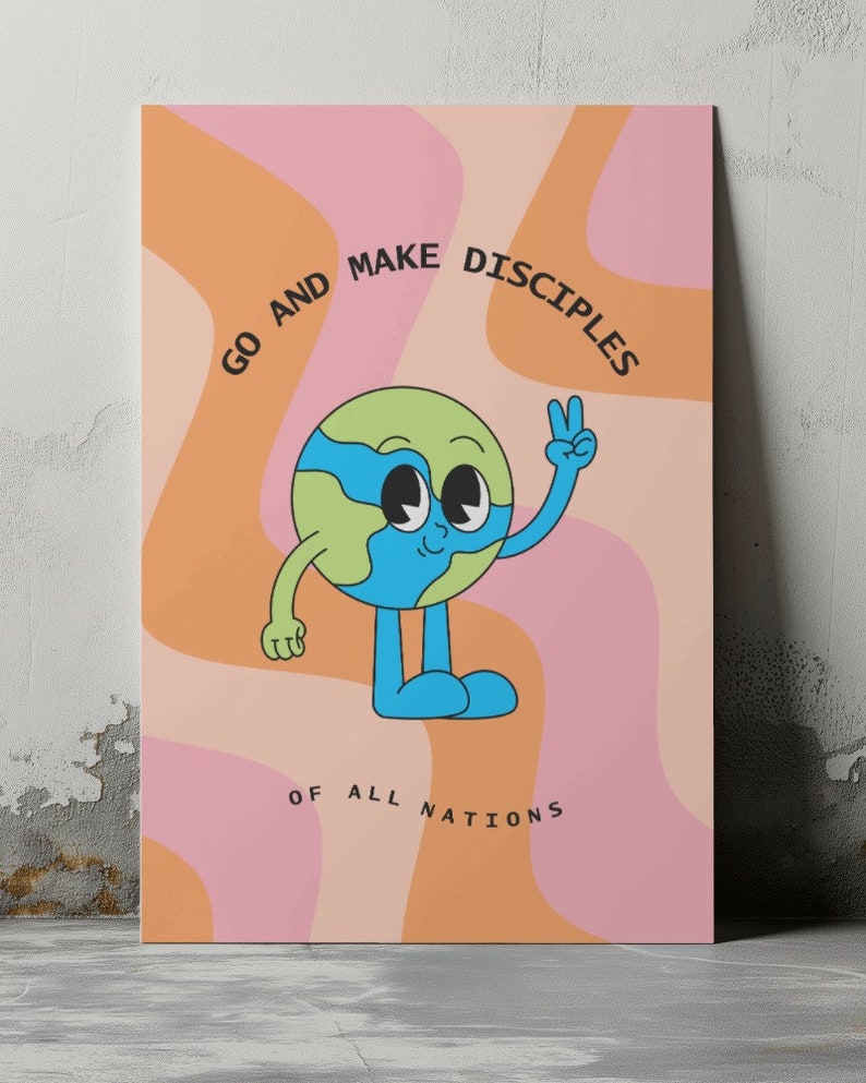 Retro Christian Wall Art Series Go & Make Disciples ORIGINAL Digital ...