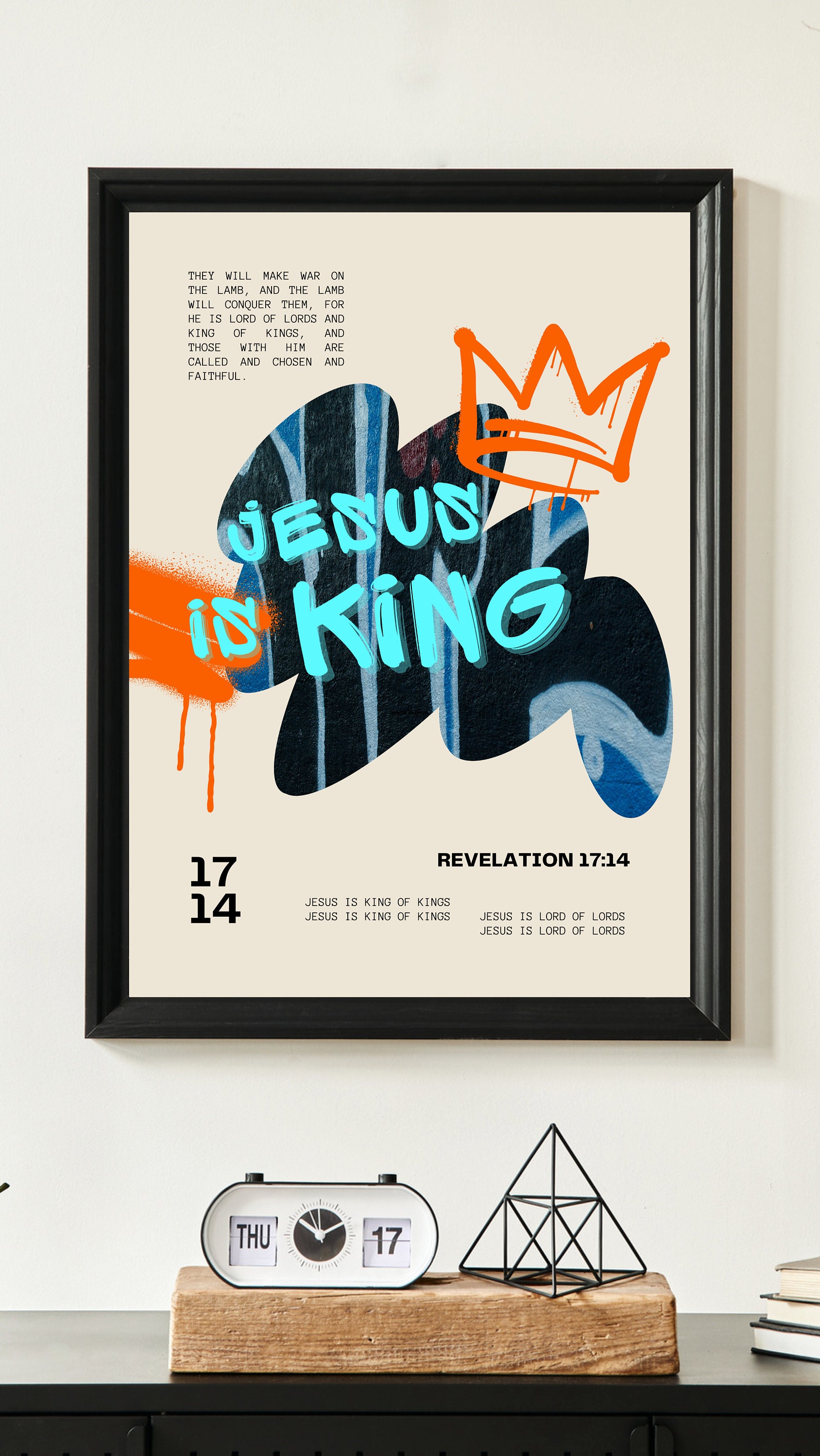 Trendy Aesthetic Christian Urban Wall Art - Jesus is King Graffiti ...