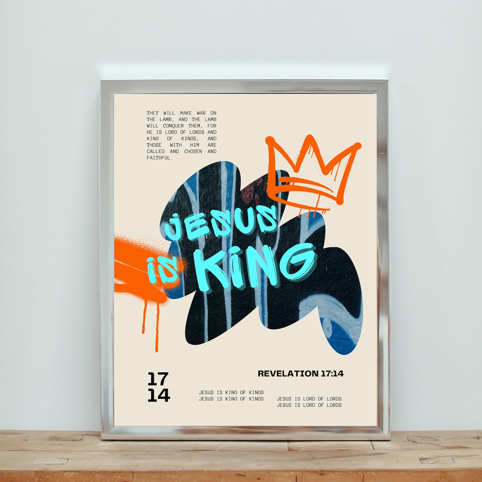 Trendy Aesthetic Christian Urban Wall Art - Jesus is King Graffiti ...