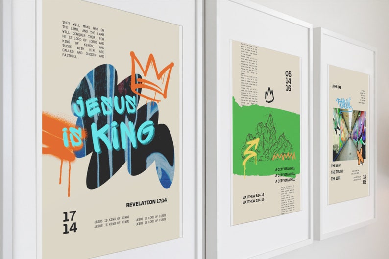 BUNDLE Trendy Aesthetic Christian Urban Wall Art | Graffiti Street Art ...