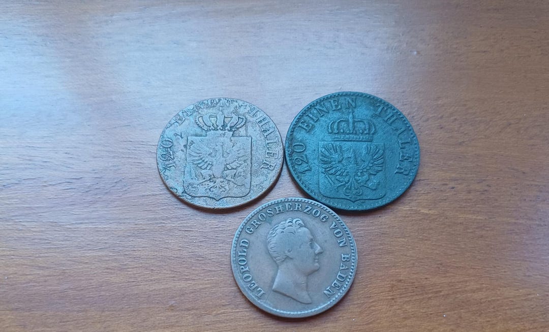 Lot of 3 German States Prussia and Baden Coins From 1821 to 1859 - Etsy