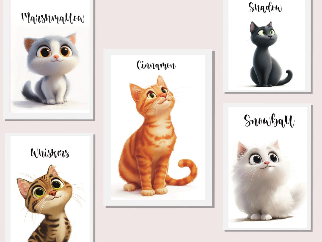 I Draw You CAT Cartoon Style Pet Painting Digital Pet Art From Photo ...